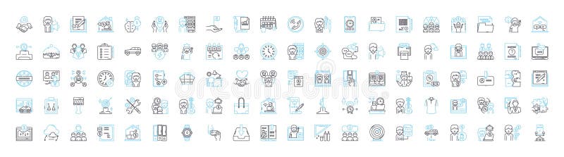 Remote Office Vector Line Icons Set. Remote, Office, Teleworking ...