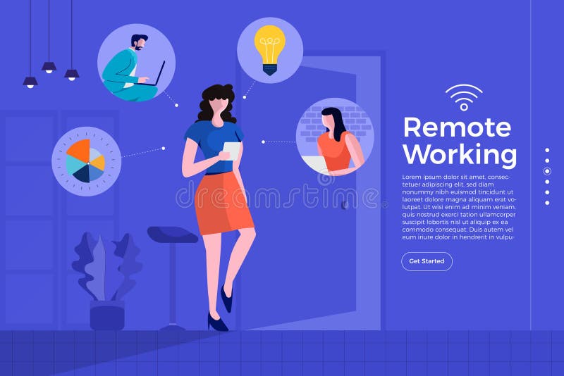Remote Office working stock vector. Illustration of person - 158571344