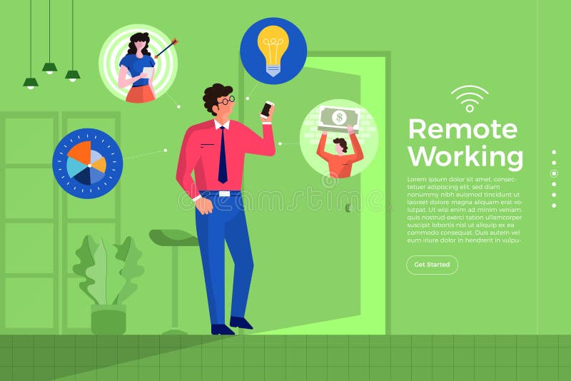 Remote Office working stock vector. Illustration of service - 158570950