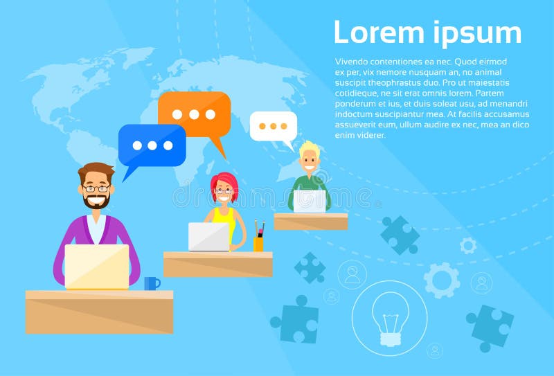 Remote Online Education Concept Students Using Stock Vector ...