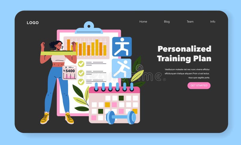 Remote Personal Training. Flat Vector Stock Illustration - Illustration ...