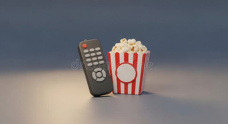 Remote and Popcorn stock illustration. Illustration of remote - 385421494
