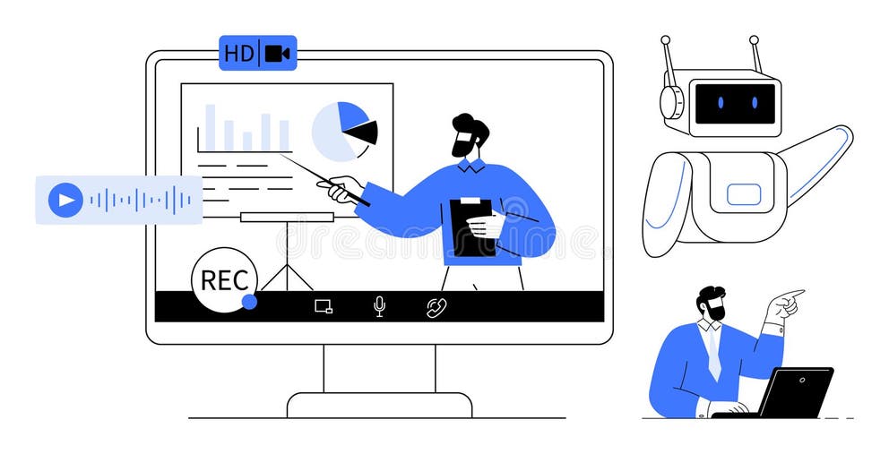 Video Communication Tools Stock Illustrations – 4,840 Video ...