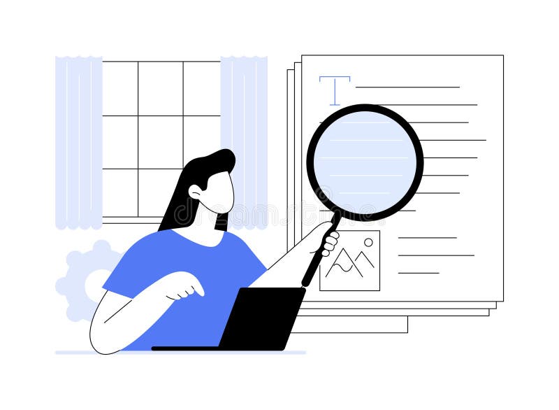 Remote Proofreading Abstract Concept Vector Illustration. Stock Vector ...