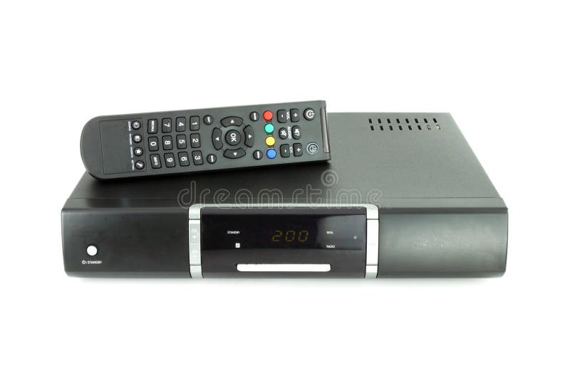 Remote and Receiver for Satellite TV Stock Image - Image of button ...