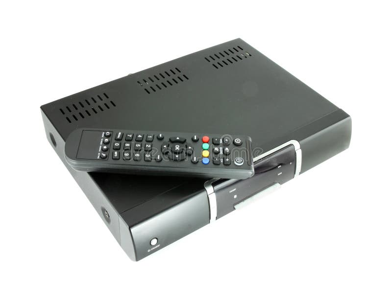 Remote and Receiver for Satellite TV Stock Image - Image of controller ...