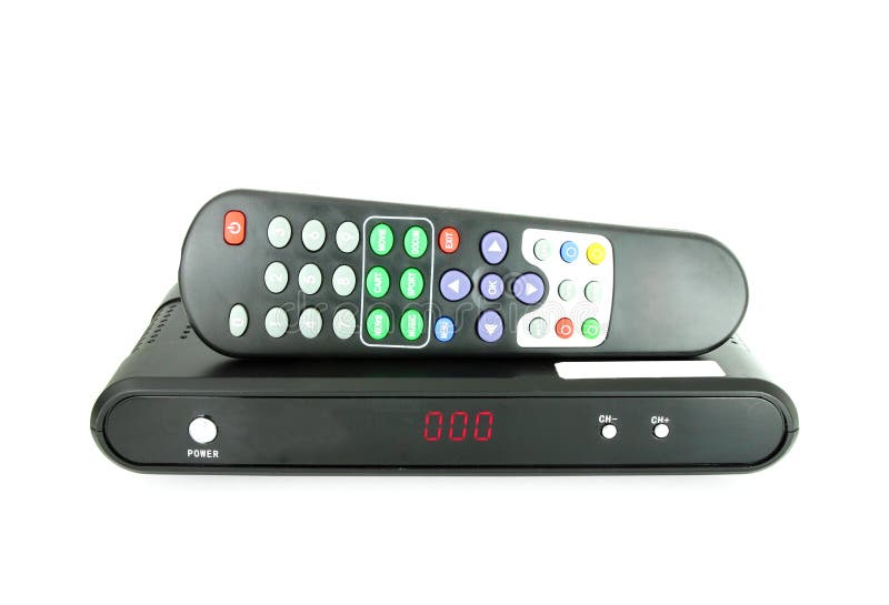 Remote and Receiver for Satellite TV Stock Photo - Image of component ...