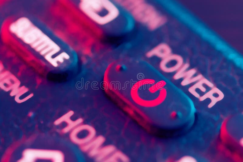 Remote Red Button To Turn on Stock Photo - Image of broadcast ...