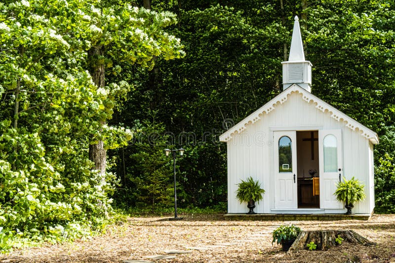 Remote Rural Chapel in a Forest Stock Image - Image of tourism, trees ...