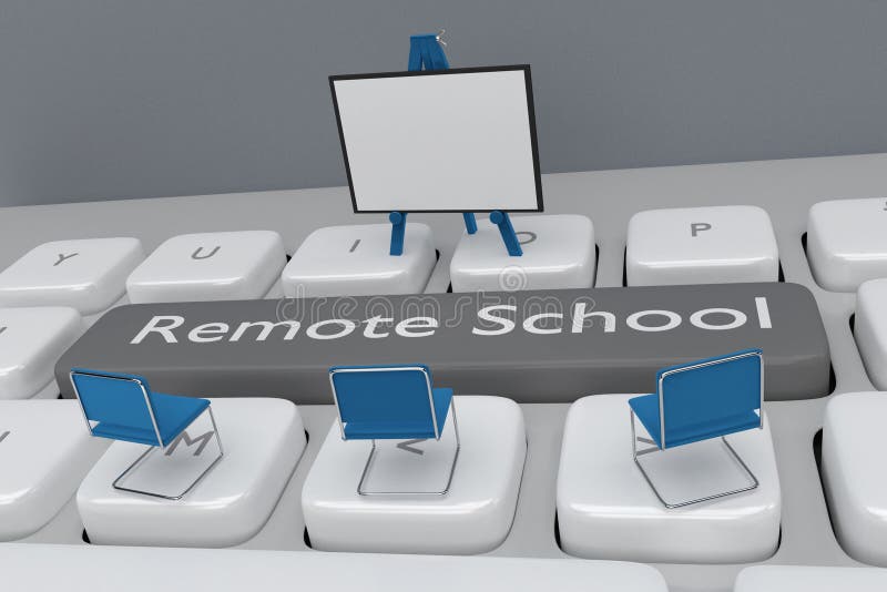 Remote School concept stock illustration. Illustration of teacher ...