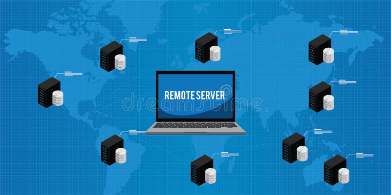 Remote Server Around World Stock Illustrations – 32 Remote Server ...