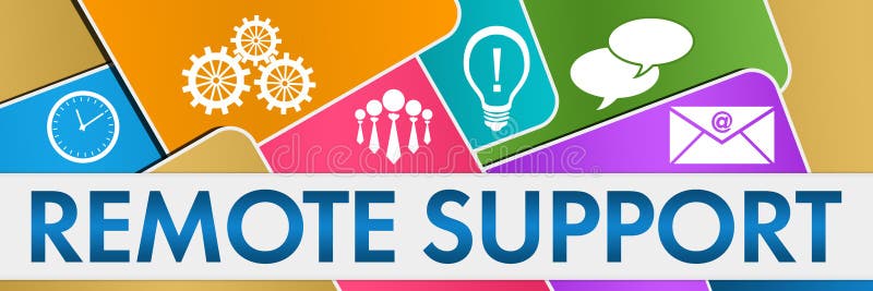 Remote Support Colorful Rounded Squares Texture Symbols Stock ...