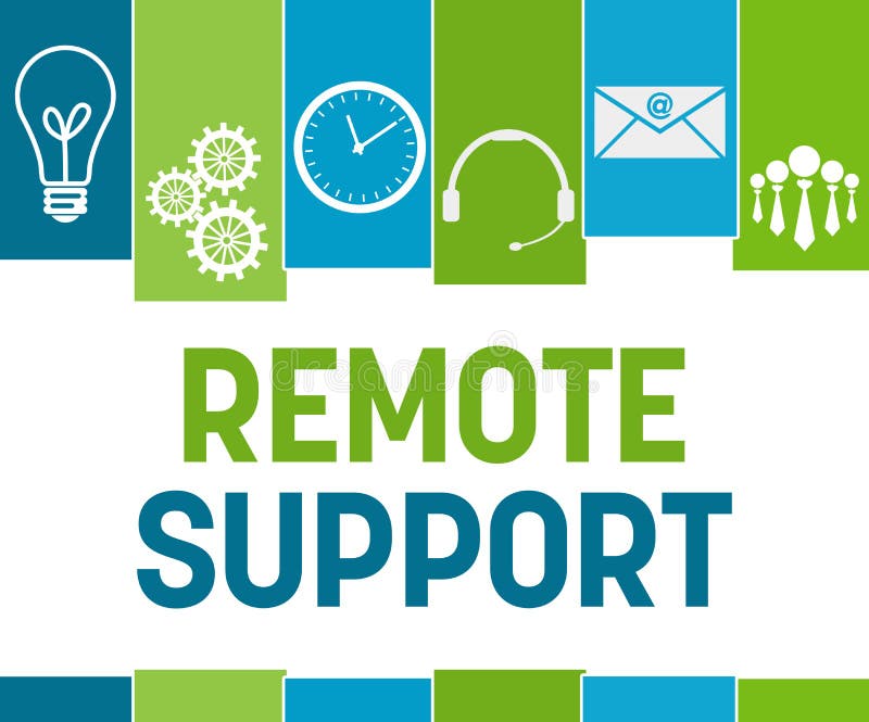 Remote Support Green Tick Mark Stock Illustration - Illustration of ...