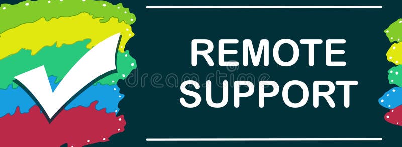 Remote Support Colorful Element Tick Mark Blue Text Horizontal Stock ...