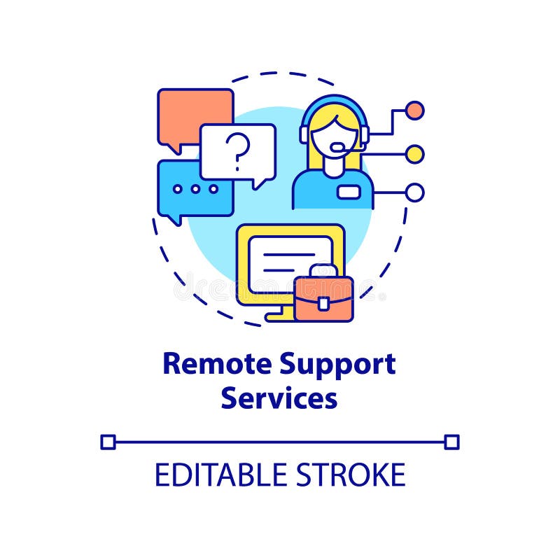 Remote Support Services Concept Icon Stock Vector - Illustration of ...