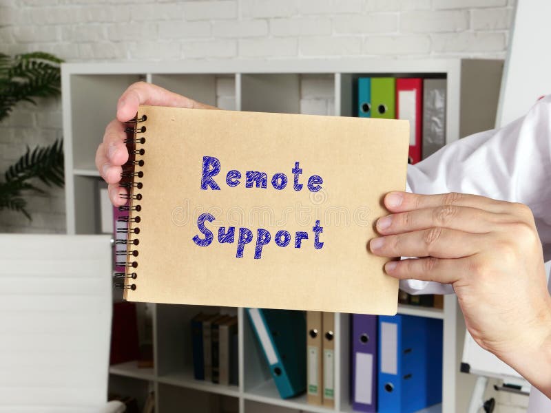 Remote Support Sign on the Page Stock Photo - Image of support ...