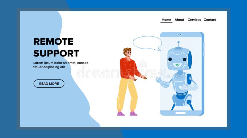 Remote Support for Solve Customer Problem Vector Stock Vector ...
