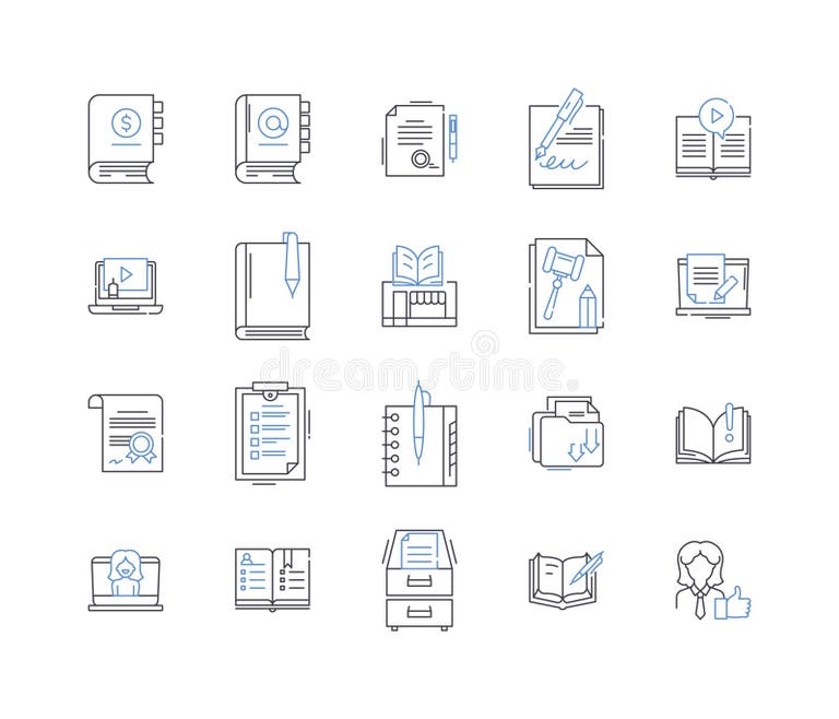 Remote Teaching Line Icons Collection. Virtual, Online, Distance, E ...