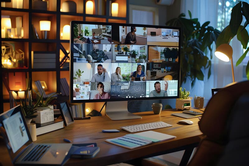 Remote Team Collaborates Effectively Using Video Conferencing ...