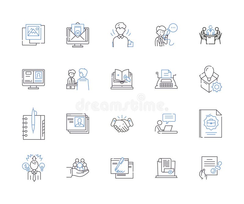 Remote Team Outline Icons Collection. Remote, Team, Digital, Workforce ...