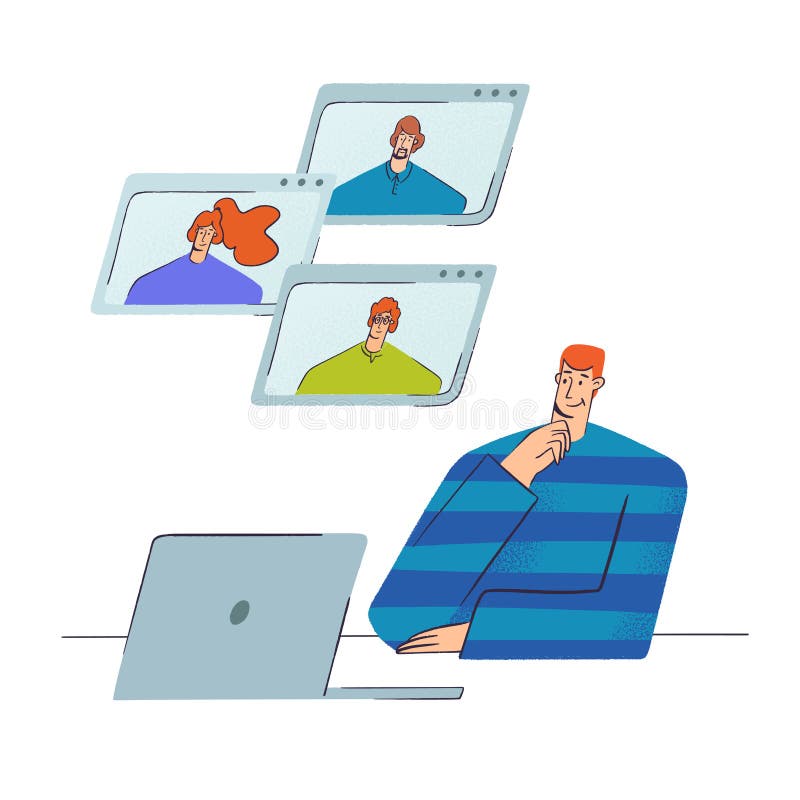 Remote Team Work. Teamwork of a Group of People. Coworkers Persons ...