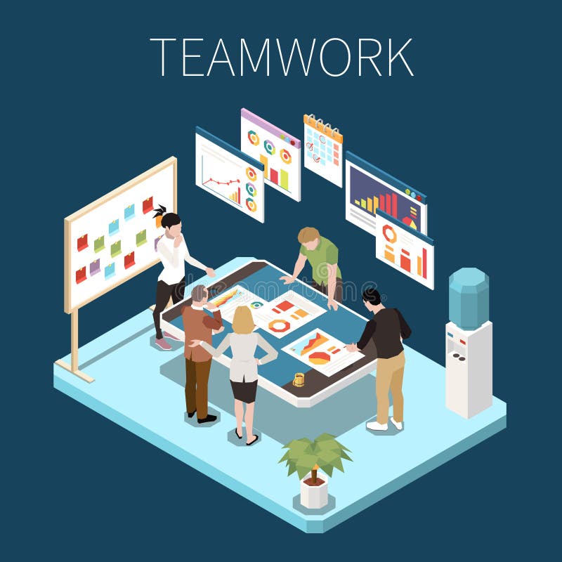 Remote Teamwork Concept stock vector. Illustration of icon - 235318840