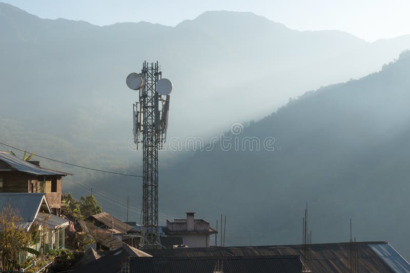 Remote telecom tower stock photo. Image of signal, metal - 143324342