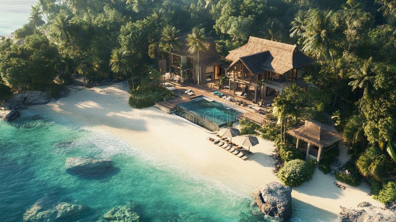 A Remote Thai Beach with a Luxurious Beachfront Villa and Tropical ...