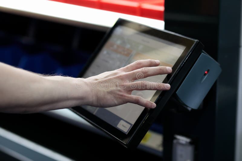 Touchscreen Control Panel of Manufacture Equipment Stock Image - Image ...