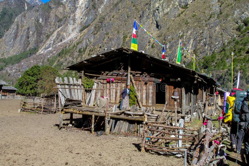 Remote village in Nepal editorial photo. Image of himalayan - 294196391