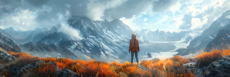 In the Remote Wilderness, One Stands at the Edge of the World, Immersed ...