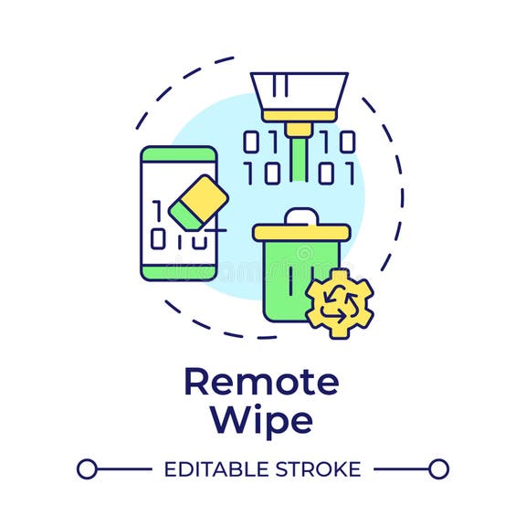 Remote Wipe Multi Color Concept Icon Stock Illustration - Illustration ...