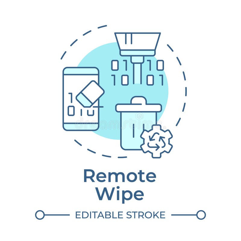 Remote Wipe Soft Blue Concept Icon Stock Illustration - Illustration of ...