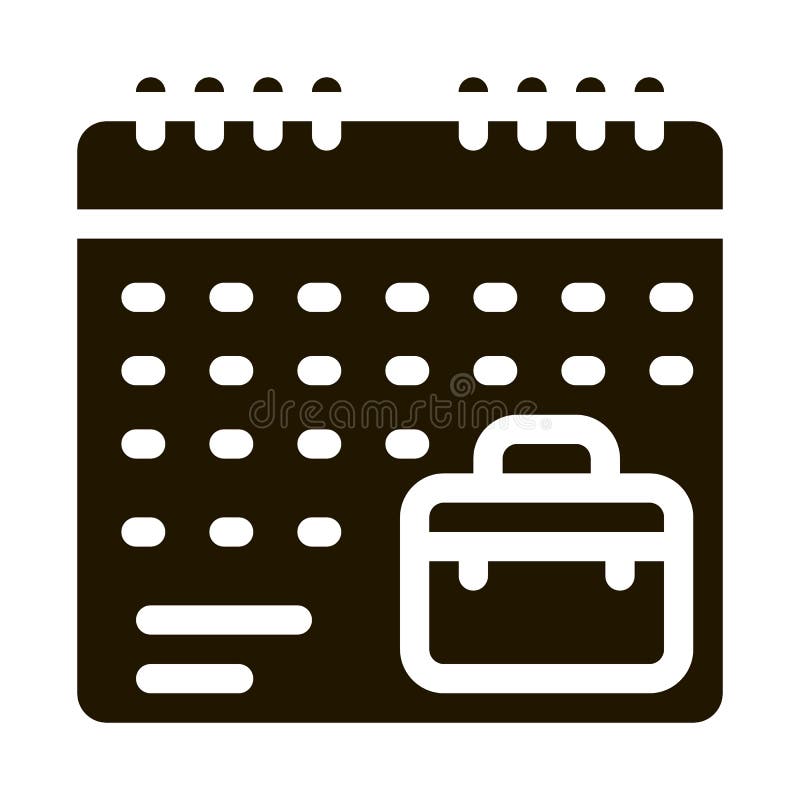Remote Work Calendar Icon Vector Glyph Illustration Stock Illustration ...