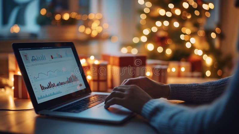 Business Work Remotely during the New Year Holidays Stock Illustration ...