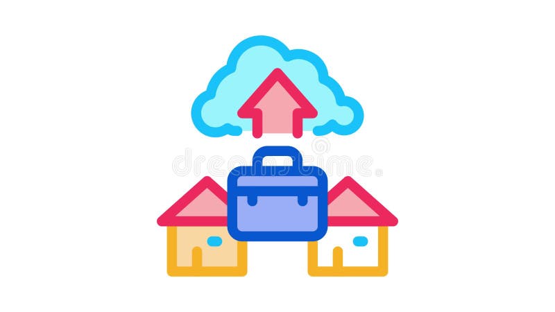 Remote Work in Hotel Line Icon Animation Stock Video - Video of ...