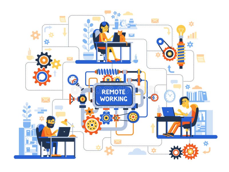 Remote Work Team Stock Illustrations – 10,202 Remote Work Team Stock ...