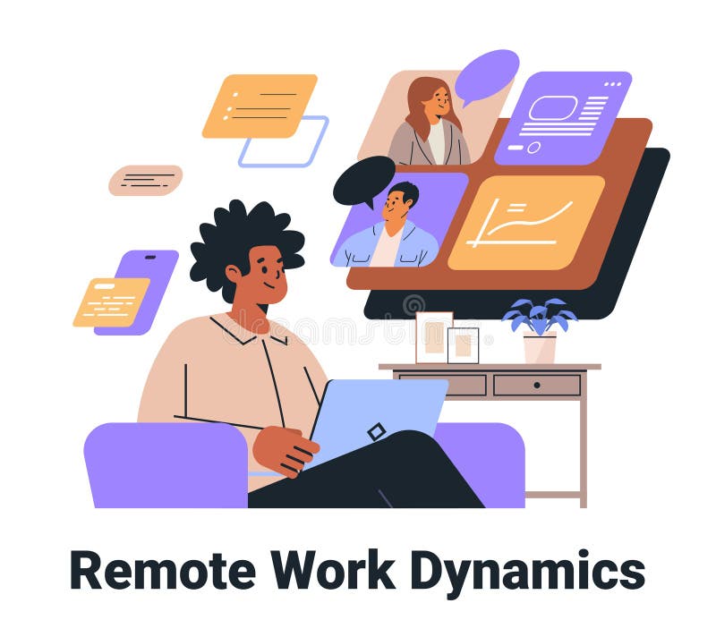 Remote Work Dynamics Concept Digital Collaboration Home Office Setting ...