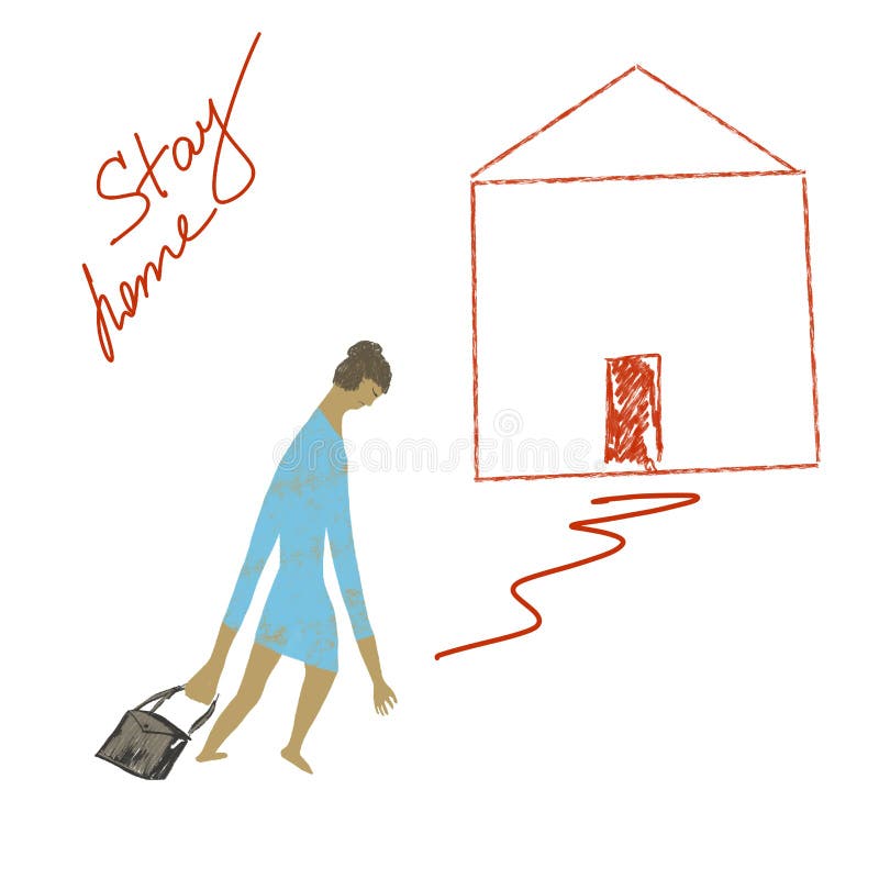 Remote Work, Work from Home, Isolation from People Stock Illustration ...