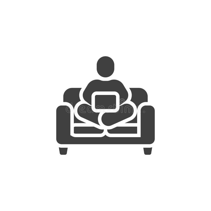 Remote Work from Home Vector Icon Stock Illustration - Illustration of ...