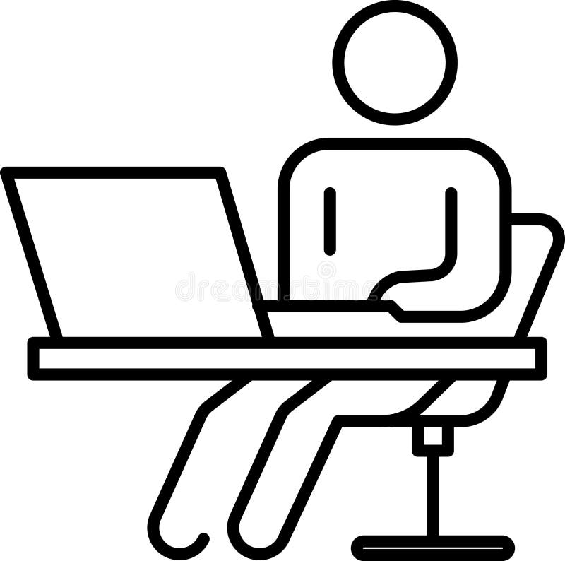 Remote Work Icon. Home Office. Telecommuting. Working from Home Stock ...
