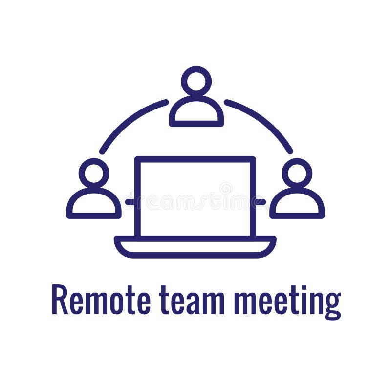 Remote Work Icon Set with Work from Home, Video Meetings, Etc Stock ...