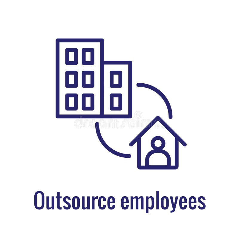 Remote Work Icon Showing Work from Home Concept Stock Vector ...