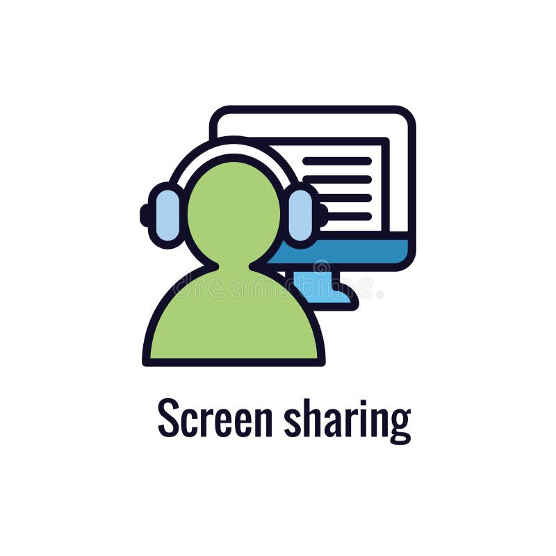 Remote Work Icon Showing Work from Home Concept Stock Vector ...