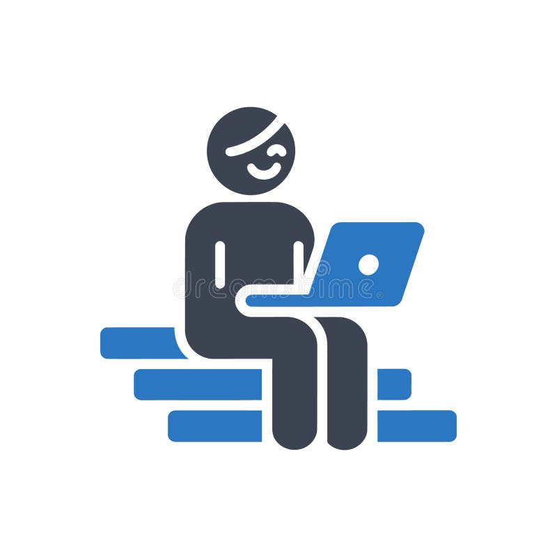 Remote Work Laptop Icon stock vector. Illustration of working - 384695917