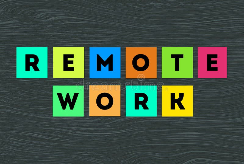 Remote Work Lettering Words in Colorful Block Paper Note, Remote Work ...