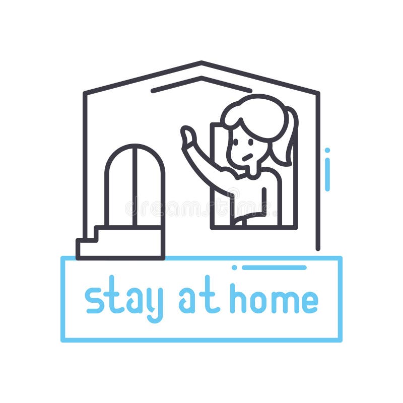 Remote Work Line Icon, Outline Symbol, Vector Illustration, Concept ...