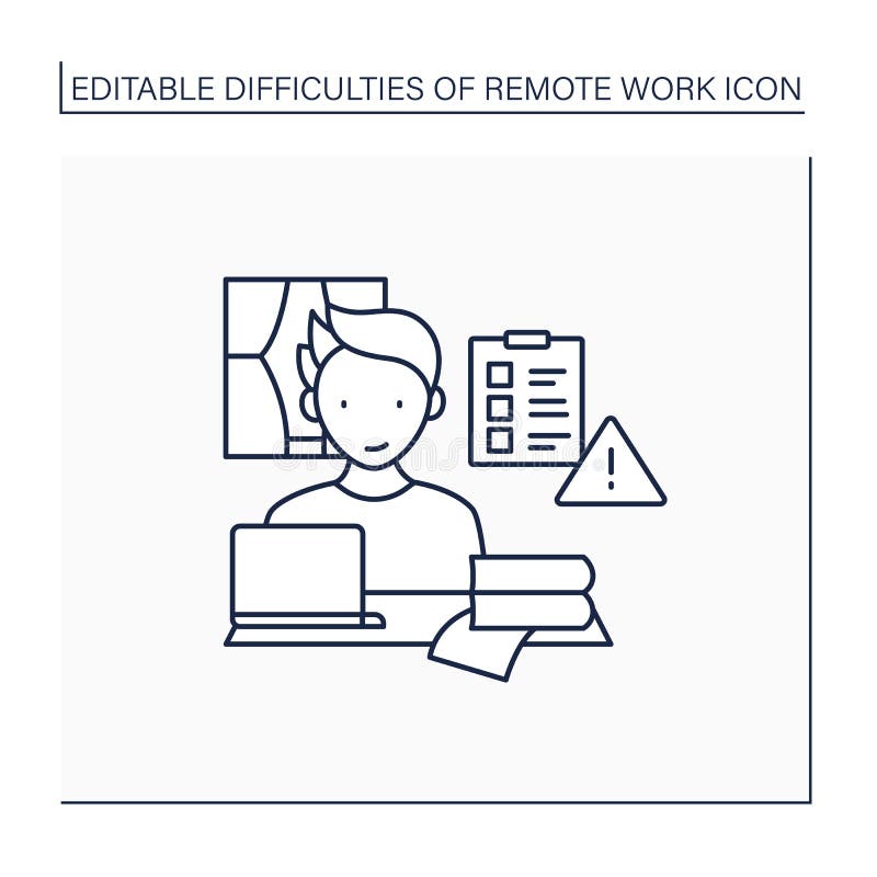 Remote work line icon stock vector. Illustration of device - 217624129