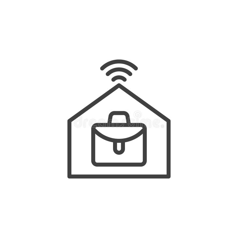 Remote Work line icon stock vector. Illustration of clipart - 316695164