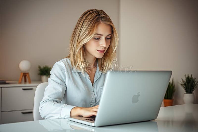 Remote Work in Modern Comfort Stock Illustration - Illustration of ...